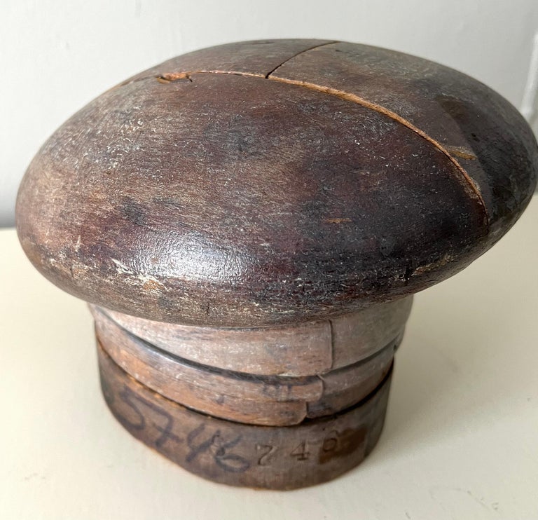 French Adjustable Wooden Milliner Hat Block Form For Sale at 1stDibs