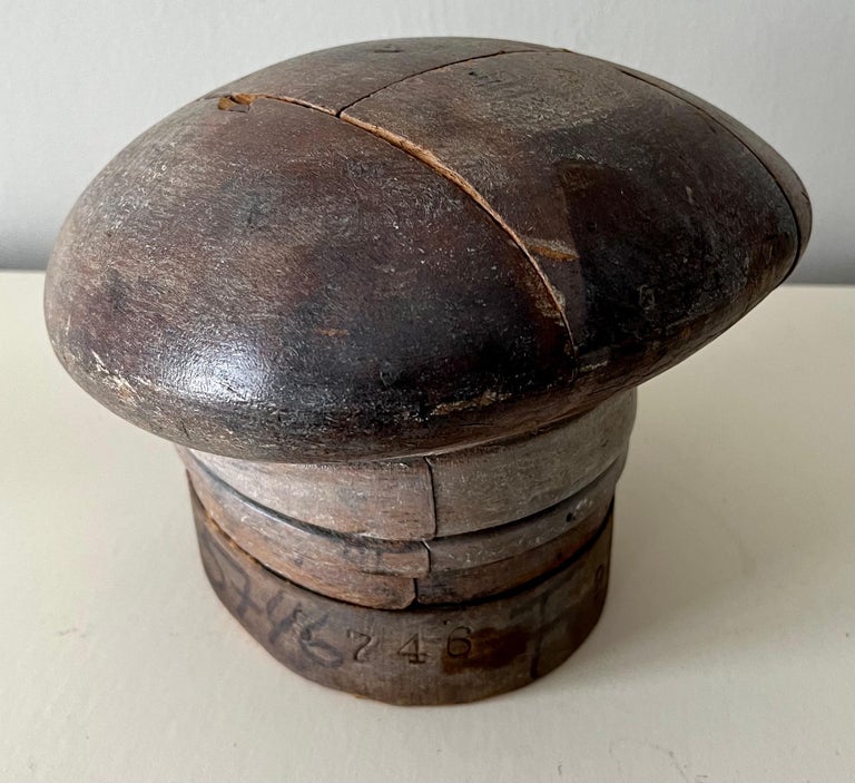 French Adjustable Wooden Milliner Hat Block Form For Sale at 1stDibs