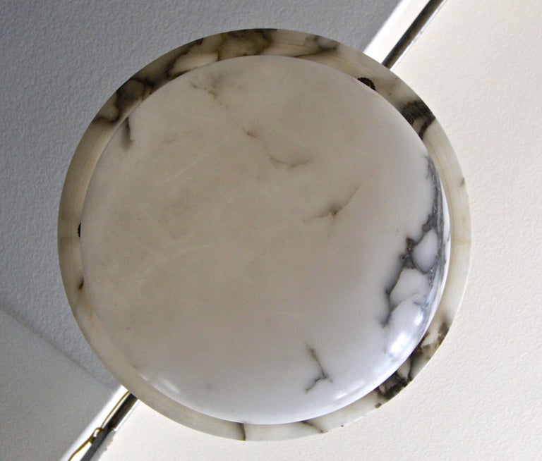 French Alabaster Ceiling Pendant Chandelier Light For Sale at 1stdibs
