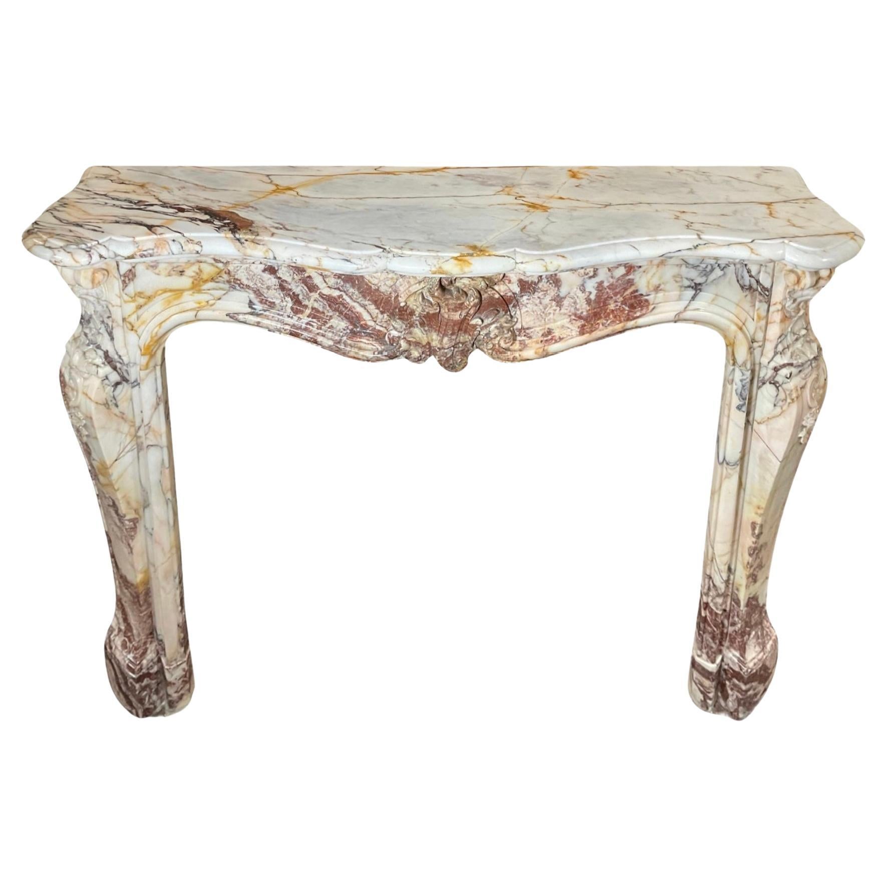 French Alpha Escalettes Marble Mantel For Sale at 1stDibs