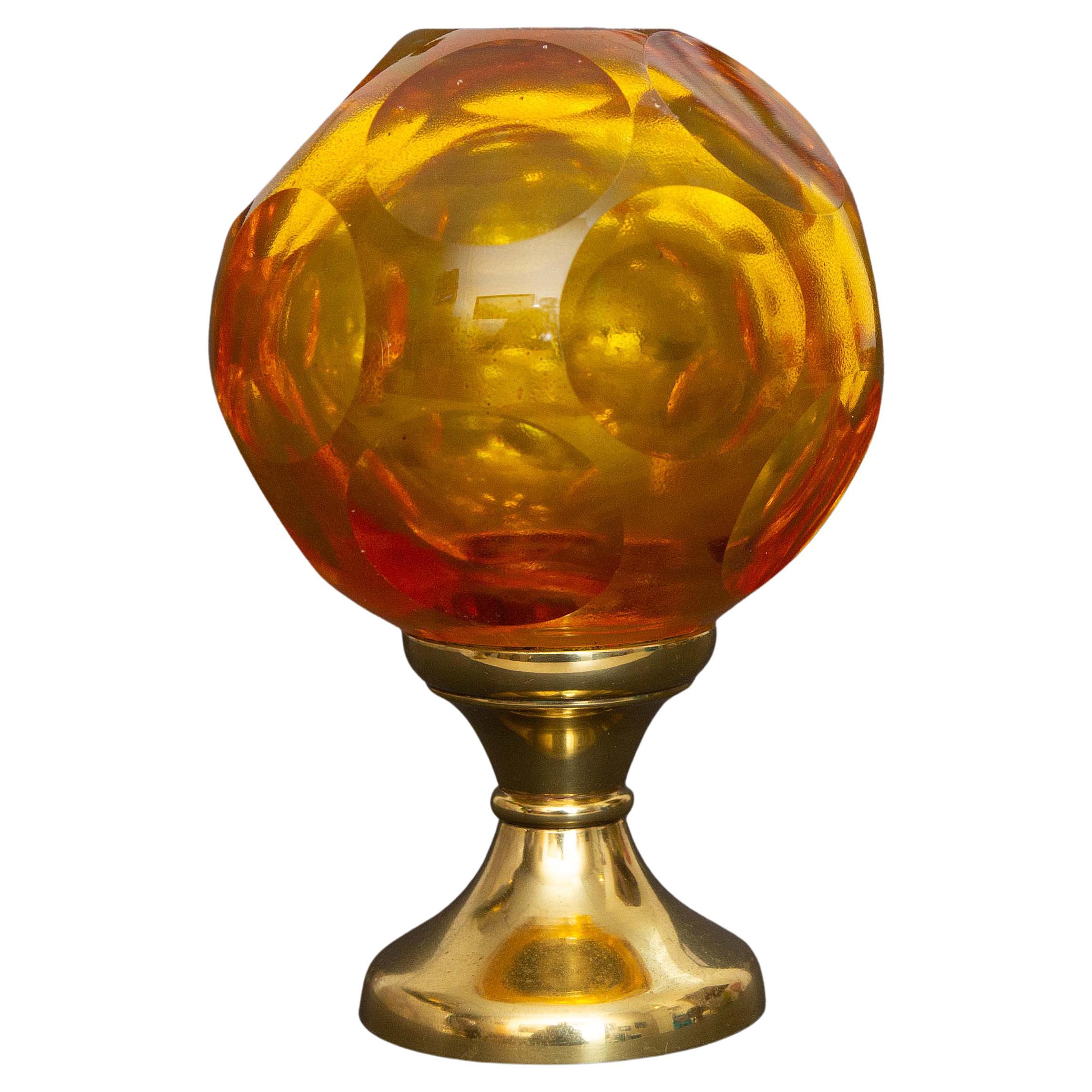 French Amber Cut Glass Newel Post Finial Early 20th Century For Sale at ...