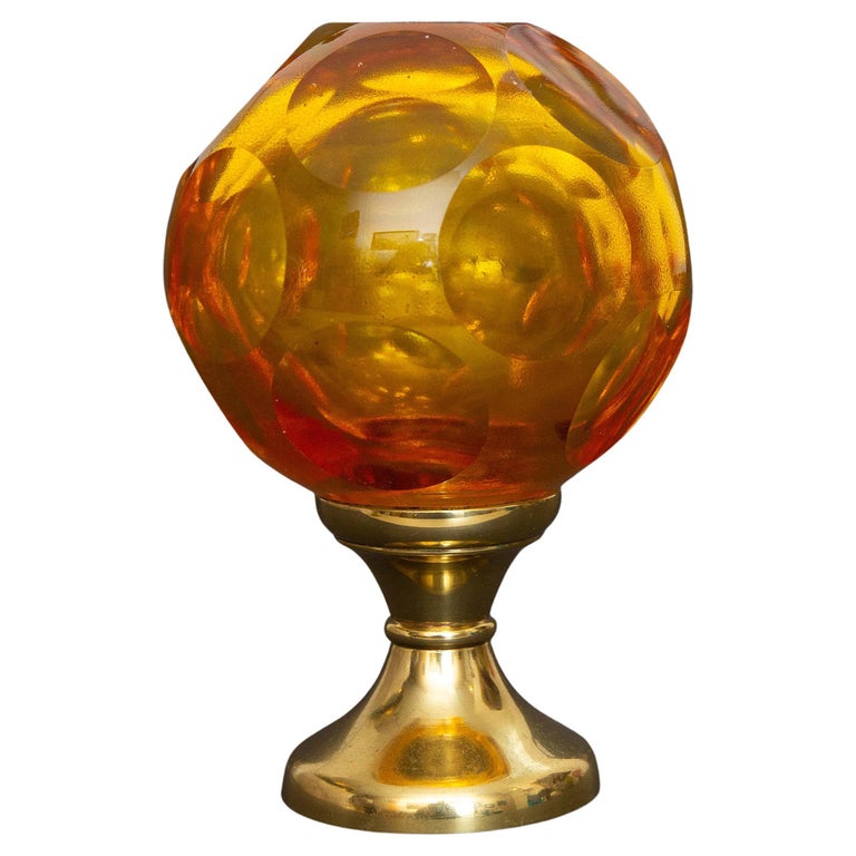 French Amber Cut Glass Newel Post Finial Early 20th Century For Sale at ...