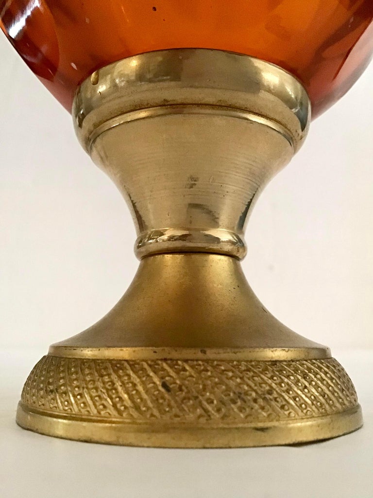 French Amber Glass Newel Post Finial For Sale at 1stDibs