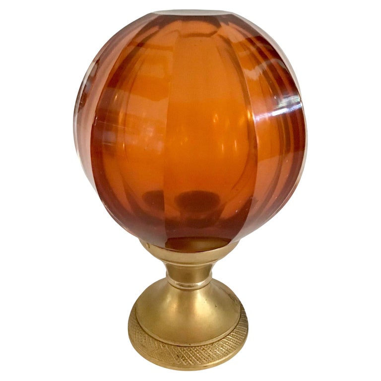 French Amber Glass Newel Post Finial For Sale at 1stDibs
