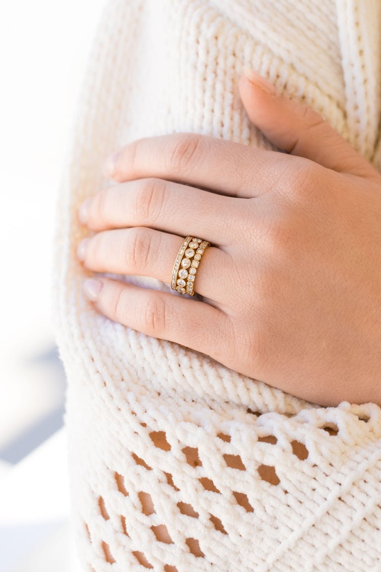 Customizable Handcrafted Paige Old European/French Cut Diamond Eternity Band by Single Stone For ...