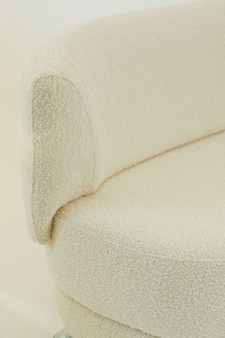 French Andrée Putman Restored and Reupholstered Boucle Ivory Sette ...