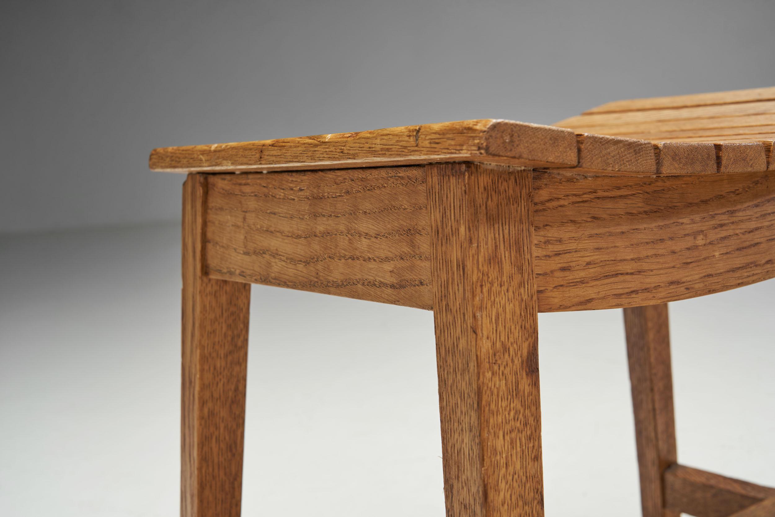 French Angular Wooden Stool, France ca 1940s For Sale at 1stDibs