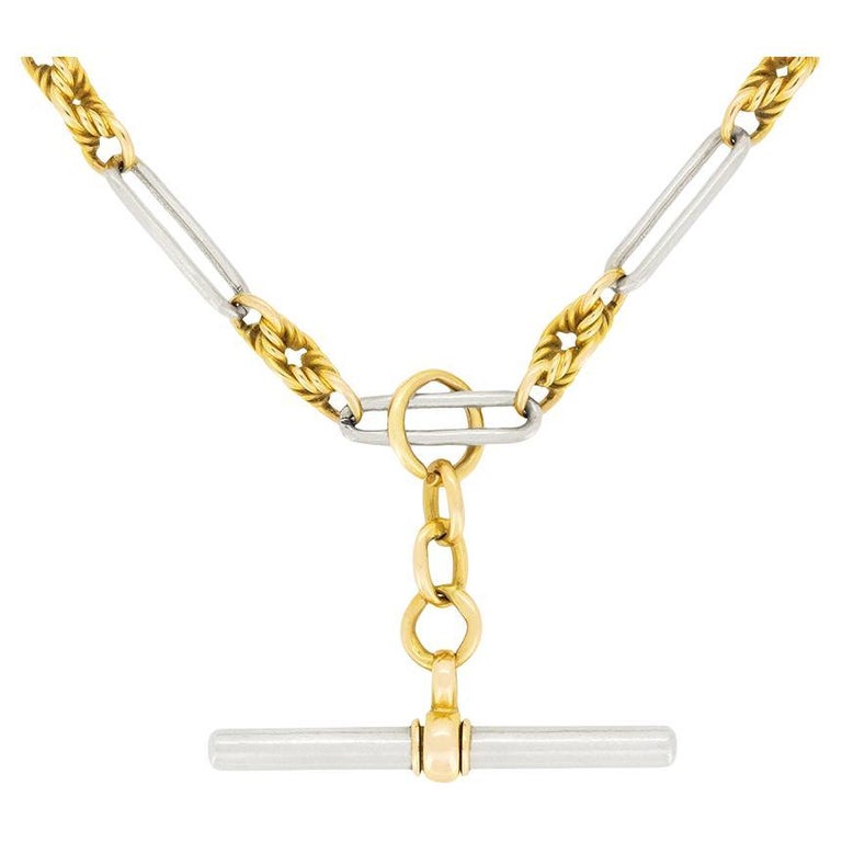 French Antique Albert Chain Necklace, circa 1900s For Sale at 1stDibs