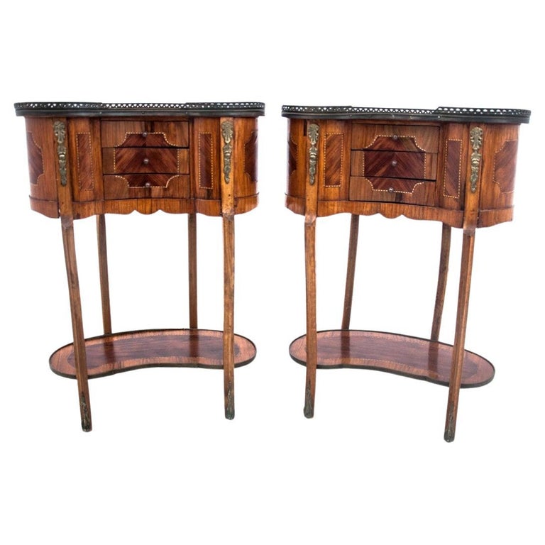 French Antique Bedside Tables with Intarsia, circa 1920s For Sale at ...