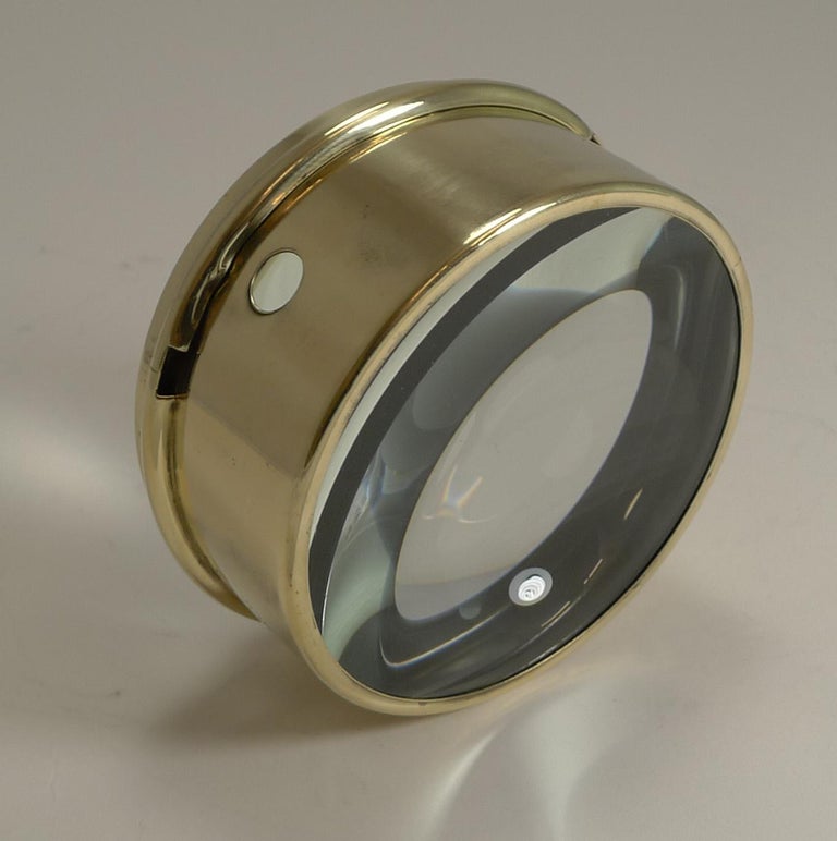 French Antique Brass Desk Magnifying Glass/Paperweight circa 1910 ...