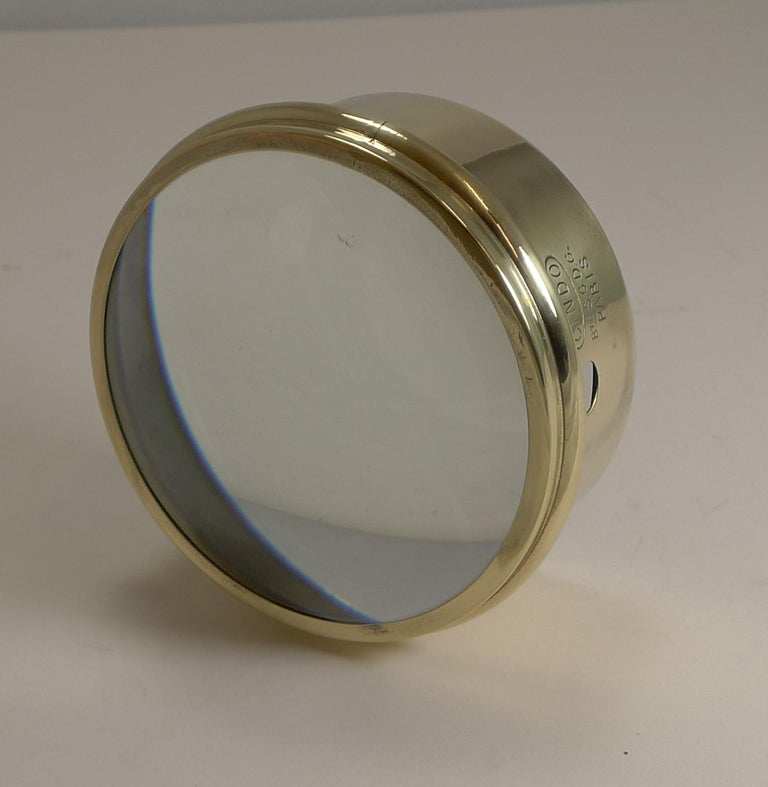 French Antique Brass Desk Magnifying Glass/Paperweight circa 1910 ...