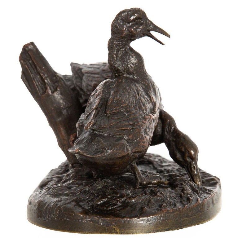 French Antique Bronze Sculpture “Ducks” After Pierre Jules Mêne, circa ...