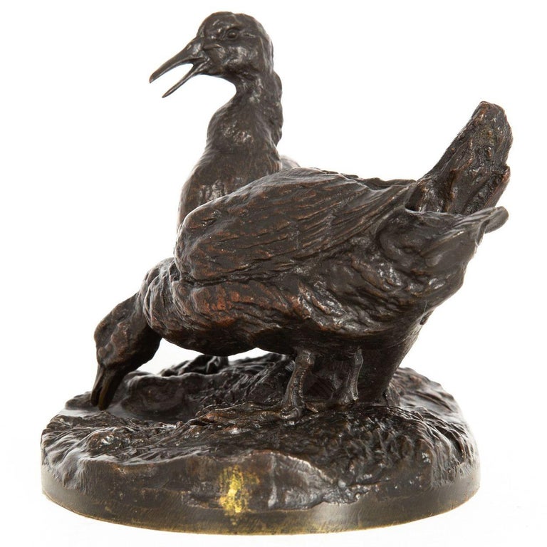 French Antique Bronze Sculpture “Ducks” After Pierre Jules Mêne, circa ...