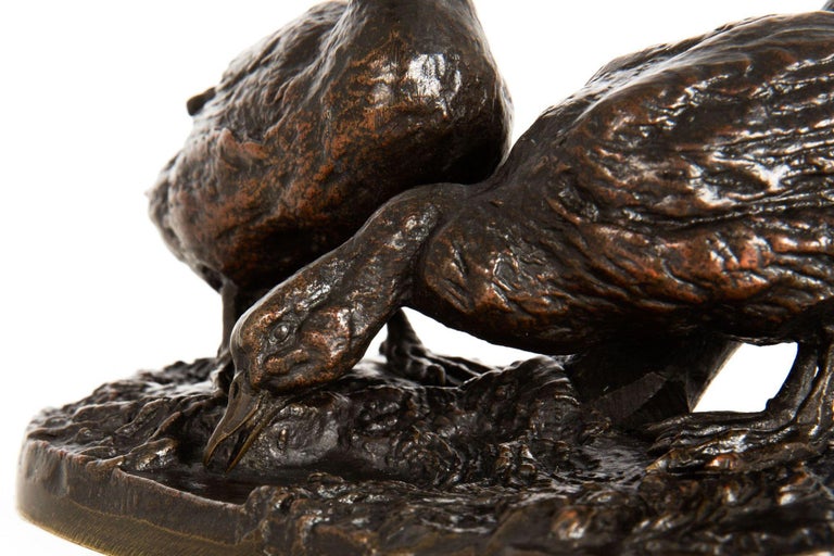 French Antique Bronze Sculpture “Ducks” After Pierre Jules Mêne, circa ...