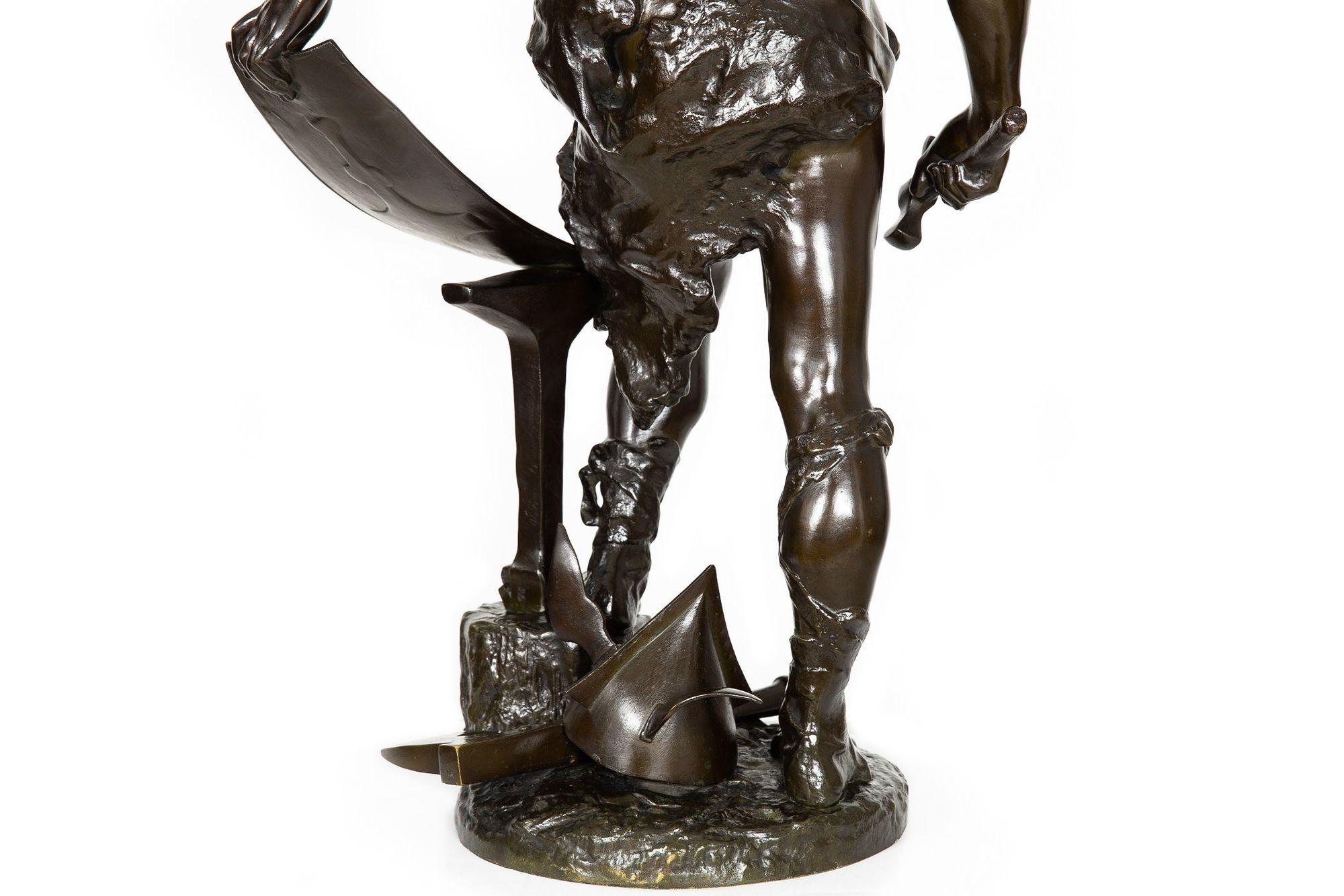 French Antique Bronze Sculpture of Gaul Warrior by Andre Massoulle For ...