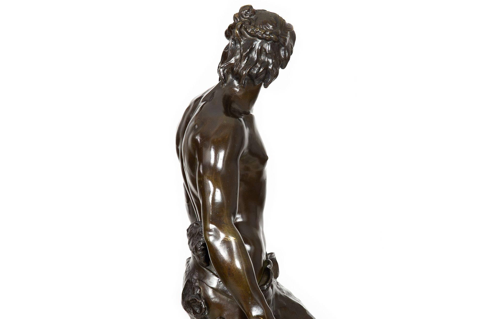 French Antique Bronze Sculpture of Gaul Warrior by Andre Massoulle For ...