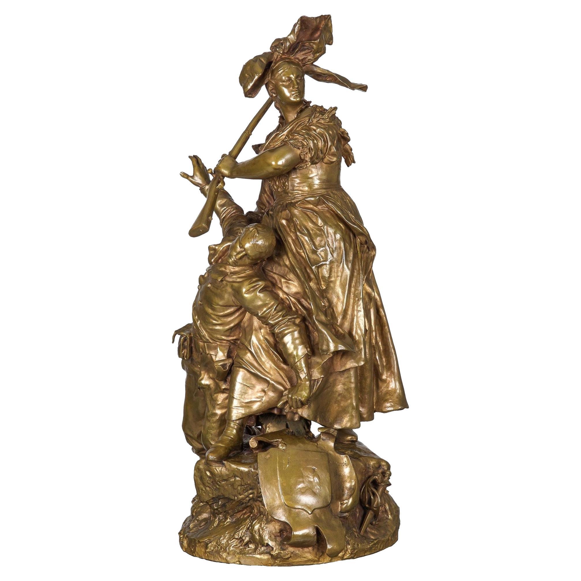 French Bronze Sculpture "The Dying Gaul" after the Antique Signed F ...