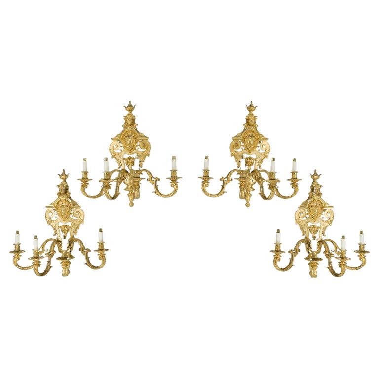 French Antique Bronze Wall Lights Signed ‘Rode a Paris’, circa 1890 For ...