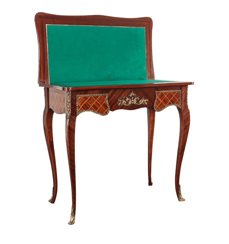French Antique Card Table, Empire Games Tables Parquetry Inlay 1890 For ...