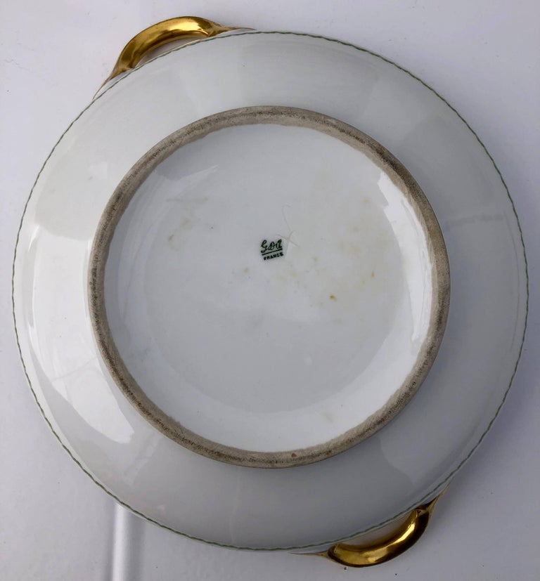 French Antique China Set 94 Pieces, White with Gold Trim and Roses ...