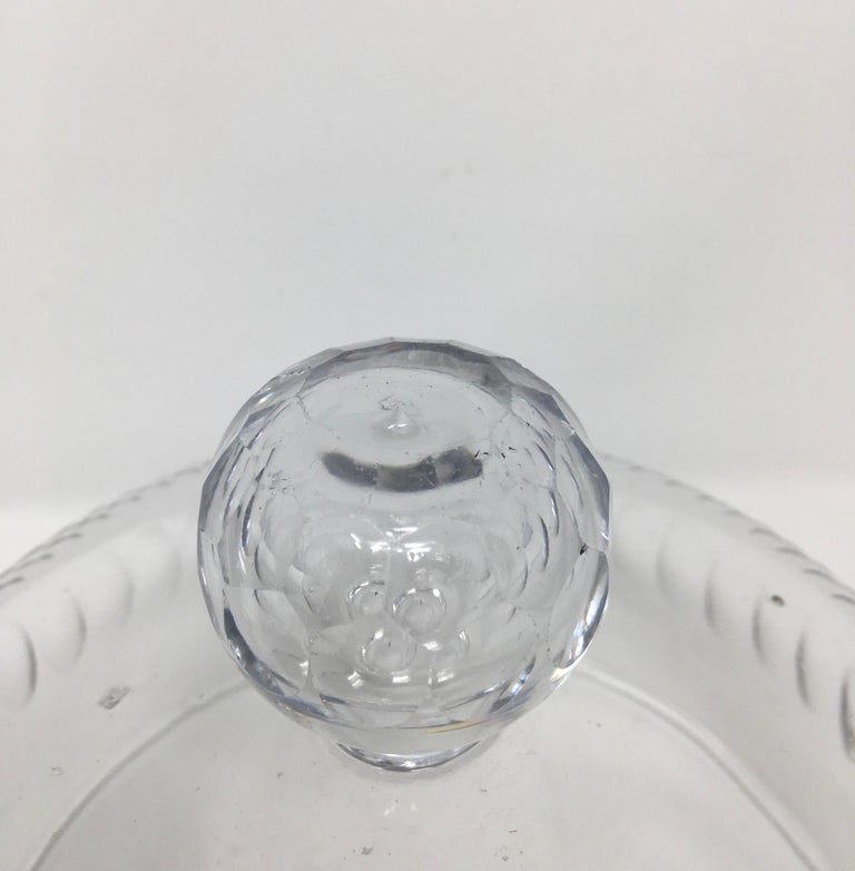 French Antique Cut Glass Dome, Cloche with Solid Glass Knob Handle For ...