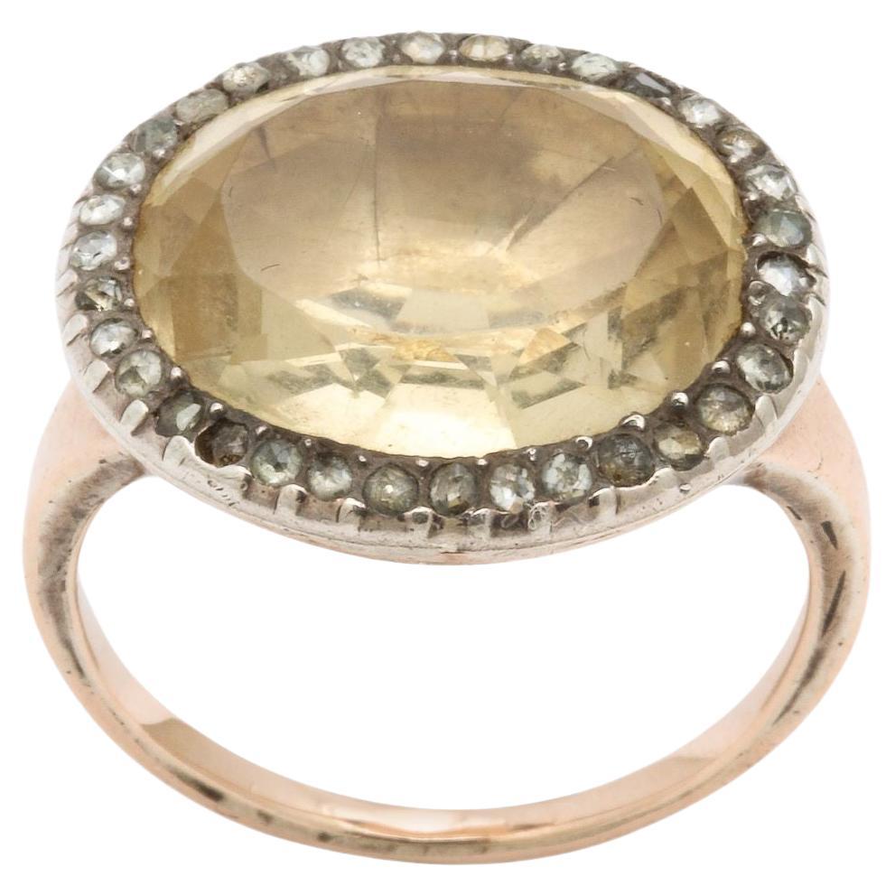 Antique Style French Rose Gold Ring with Diamonds For Sale at 1stDibs