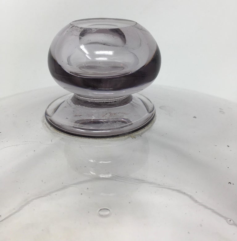 French Antique Glass Dome, Cloche with Solid Glass Knob Handle at 1stDibs