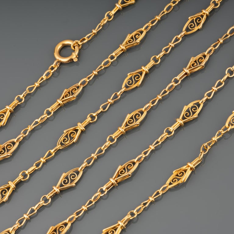 French Antique Gold Chain For Sale at 1stDibs
