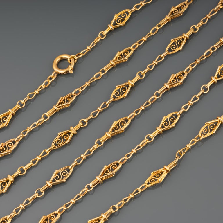 French Antique Gold Chain For Sale at 1stDibs