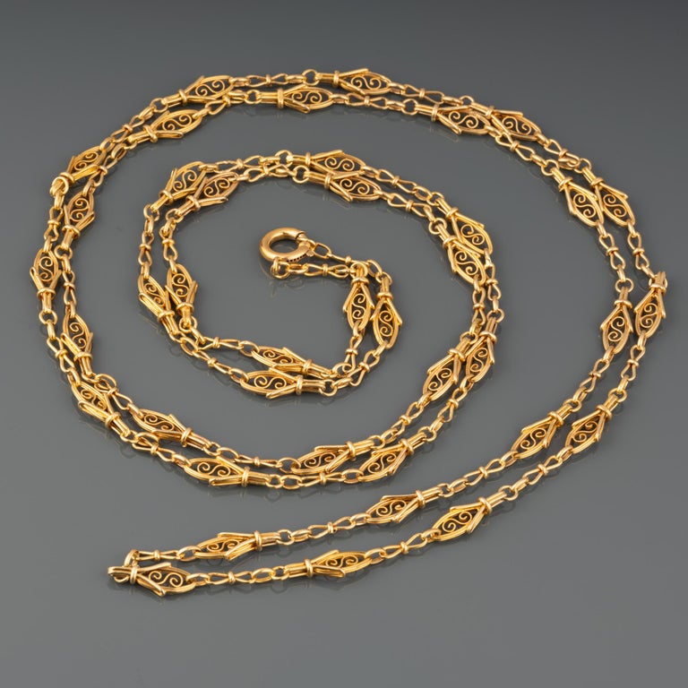 French Antique Gold Chain For Sale at 1stDibs