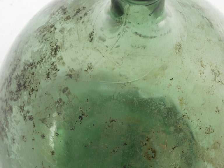 French Antique Large Demijohn Glass Bottle at 1stDibs