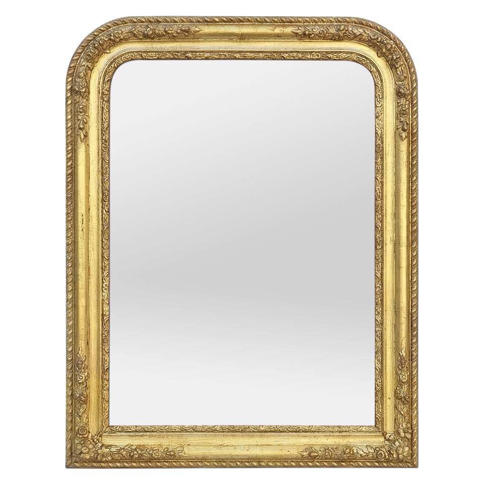 Antique French Mirror, Louis-Philippe Style, Giltwood and Black Colors ...