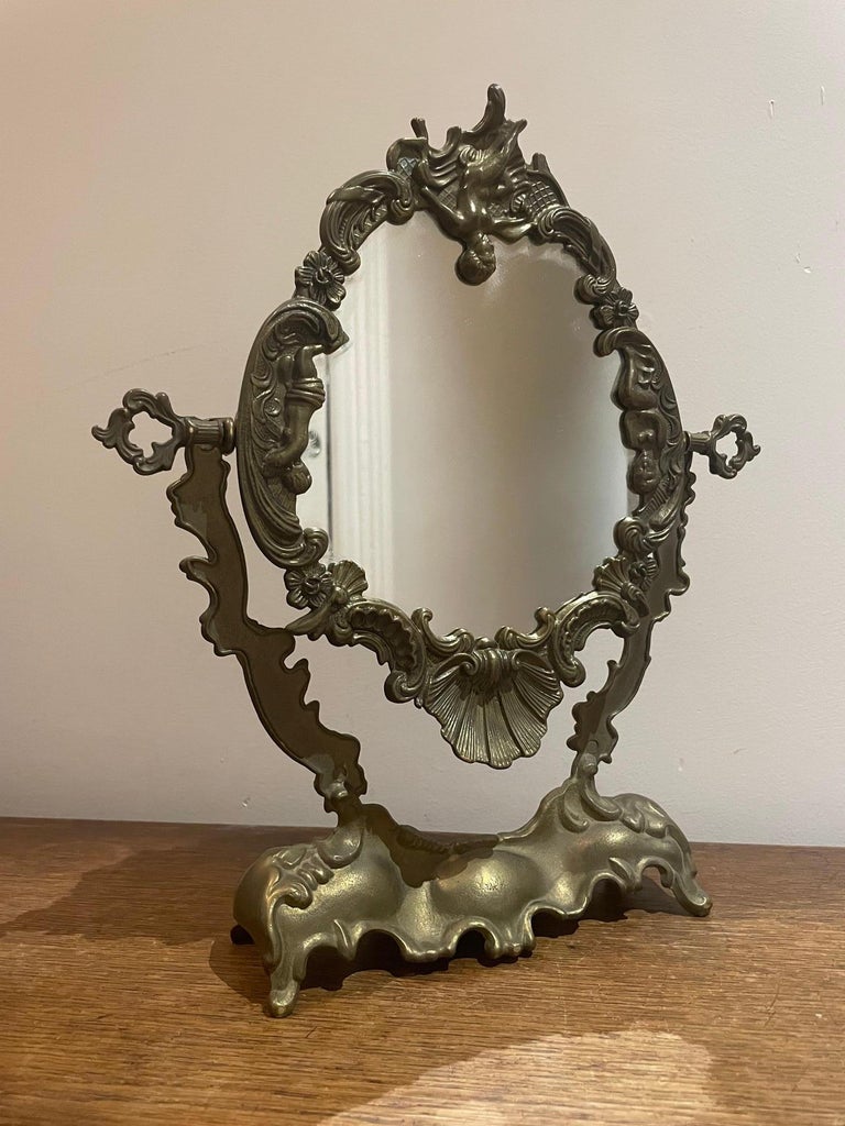 French Antique Mirror with Cherubs For Sale at 1stDibs