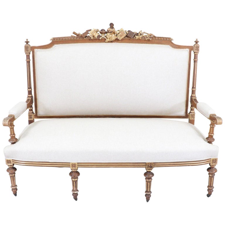 French Antique Neoclassical Settee at 1stDibs