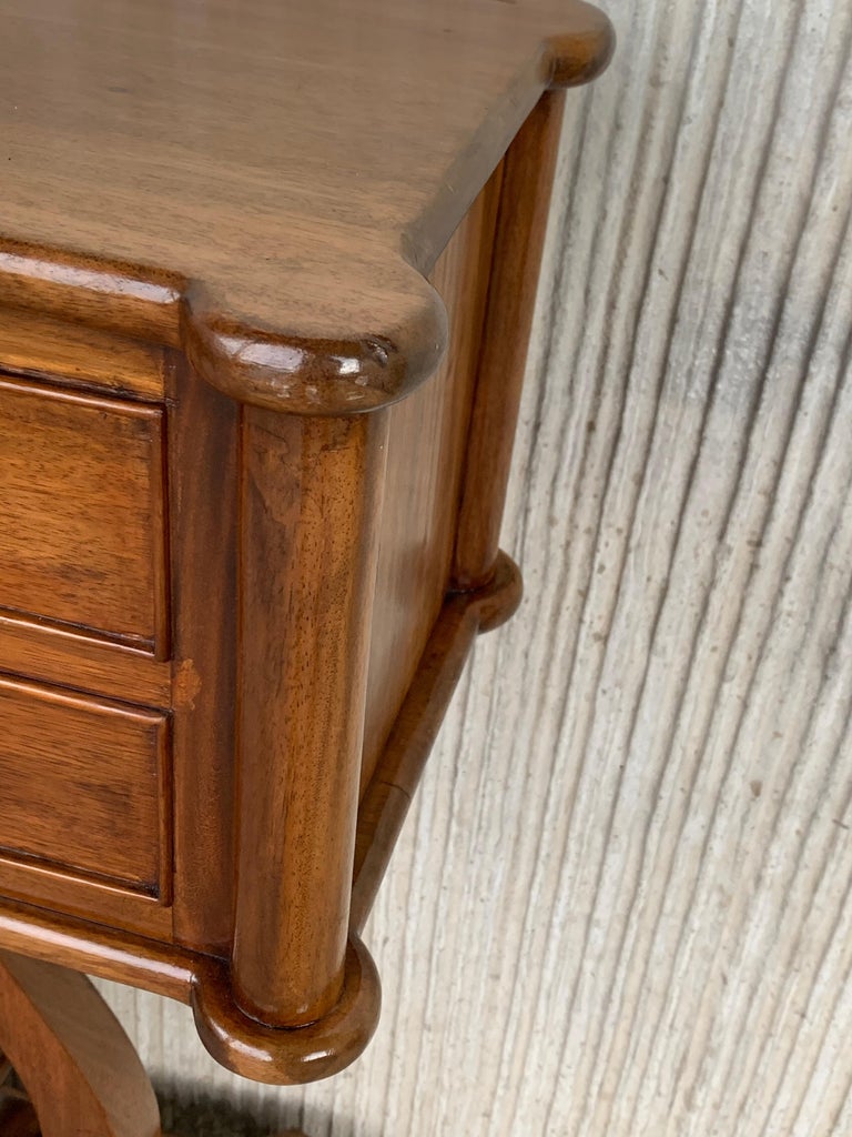 French Antique Regency Style Harp Side Table with Two Drawers For Sale ...