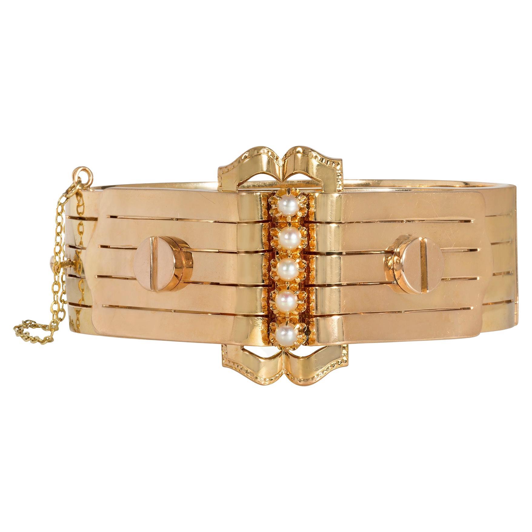 Antique Gold Bangle Bracelet For Sale at 1stDibs | antique gold bangles ...