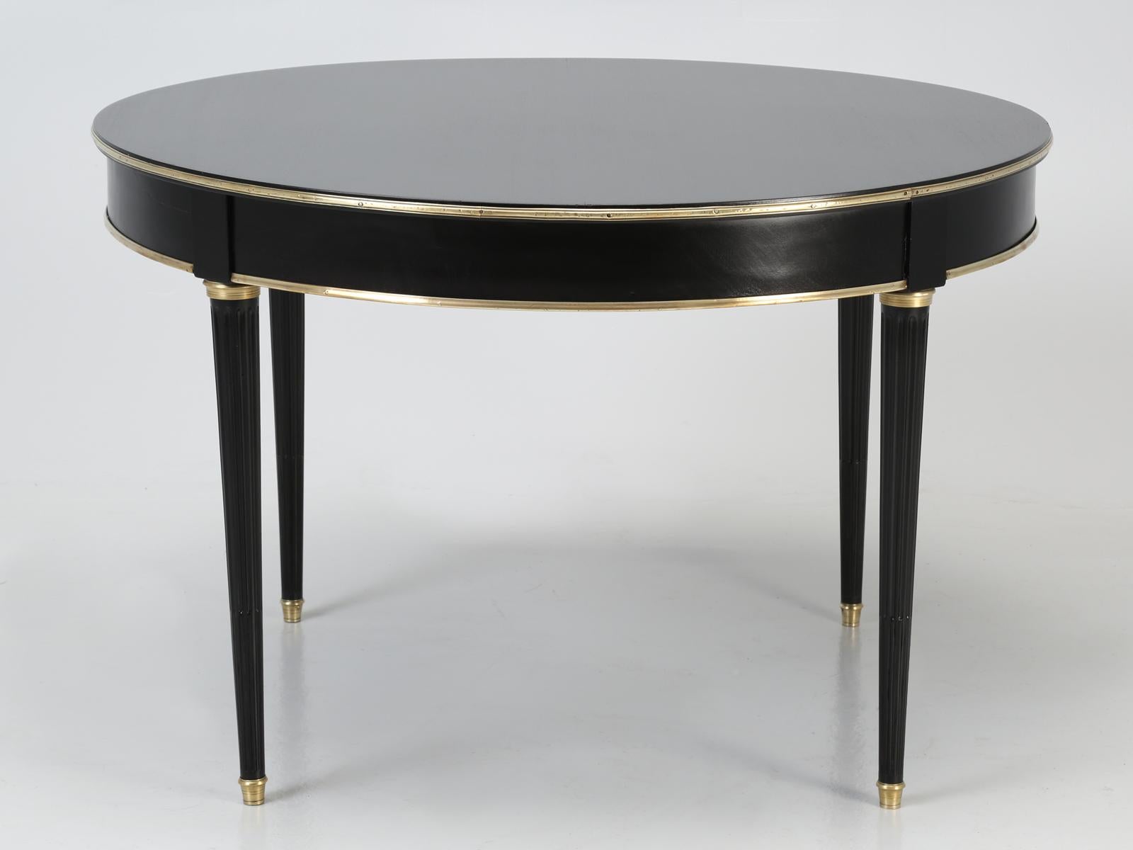 French Antique Round Louis XVI Style Ebonized Table, Correctly Restored ...