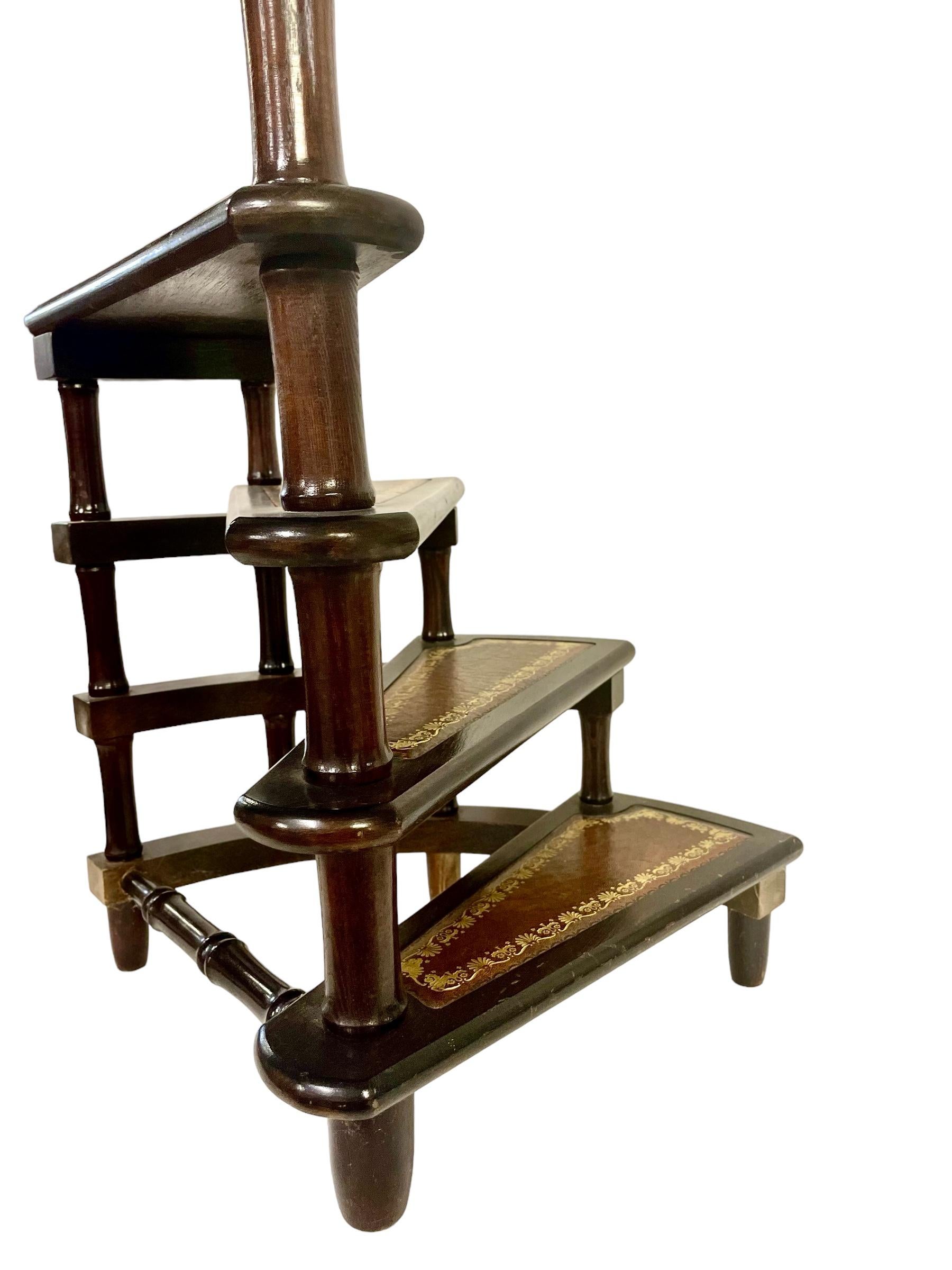 French Antique Set of Library Steps with Leather Tops For Sale at ...