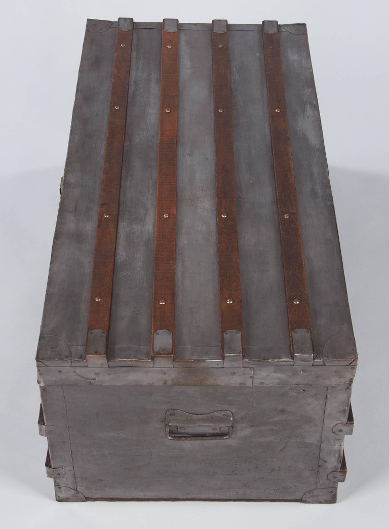 French Silver Metal Traveling Trunk, Early 1900s at 1stDibs