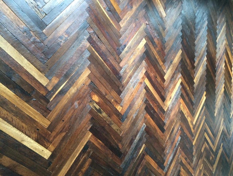 French Antique Solid Wood Oak Herringbone Pattern, France, 18th Century ...