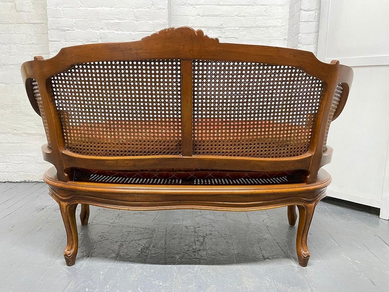 French Antique Style Cane Loveseat For Sale at 1stDibs