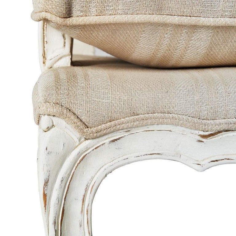 French Antiques Louis XV Design Wooden and Wicker Cane with Beige ...