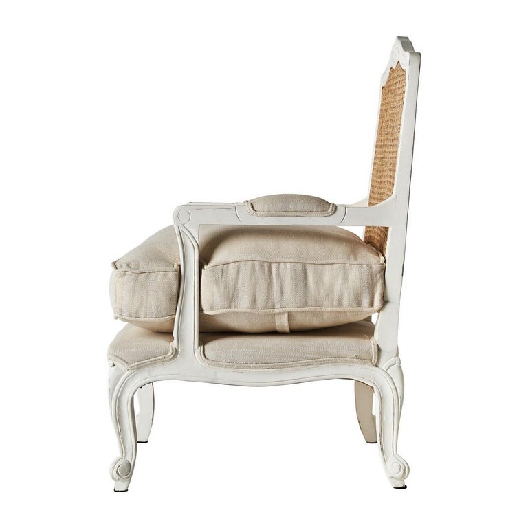 French Antiques Louis XV Design Wooden and Wicker Cane with Beige ...