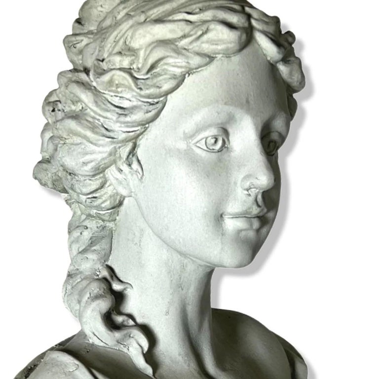 French Antoinette style Faux Stone Maiden Bust For Sale at 1stDibs