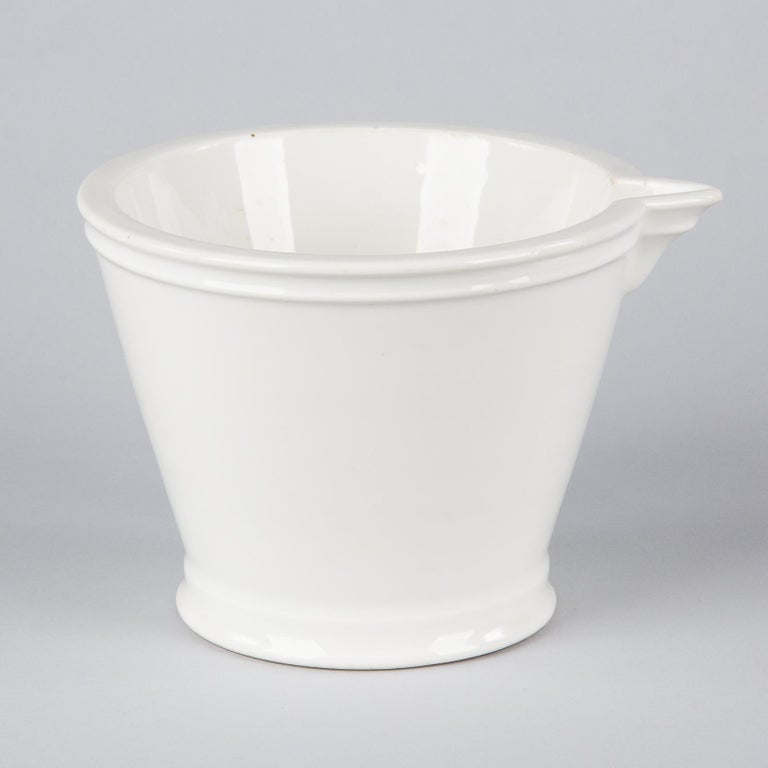 French Apothecary Ceramic Mortar with Pestle, Late 1800s at 1stDibs