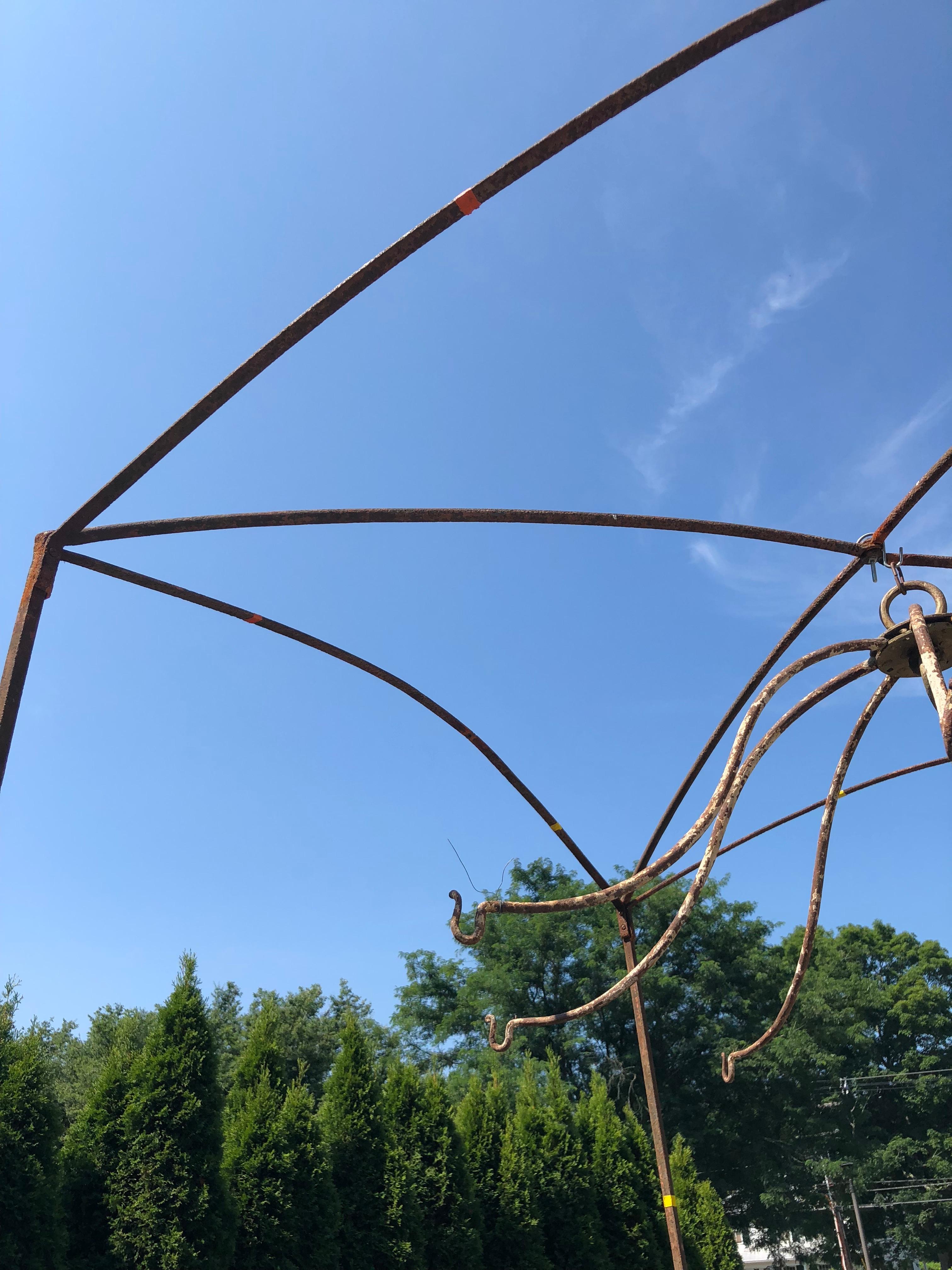 French Arch-Top Square Arbor with Eight-Armed Plant Hanger For Sale at ...