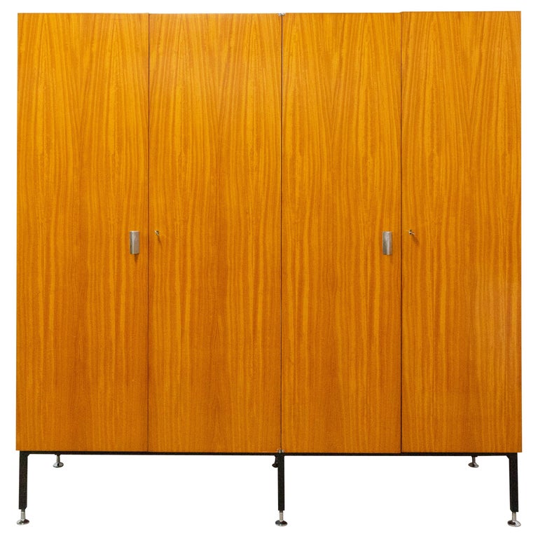 French Armoire Four Doors Wardrobe, 1960 at 1stDibs