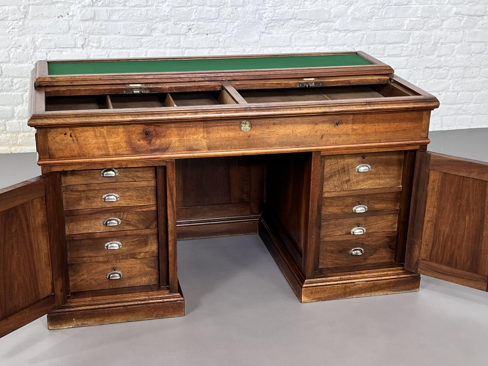 French Art Deco 1930s-1940s Design Maison Briotet Wood and Velvet Desk ...