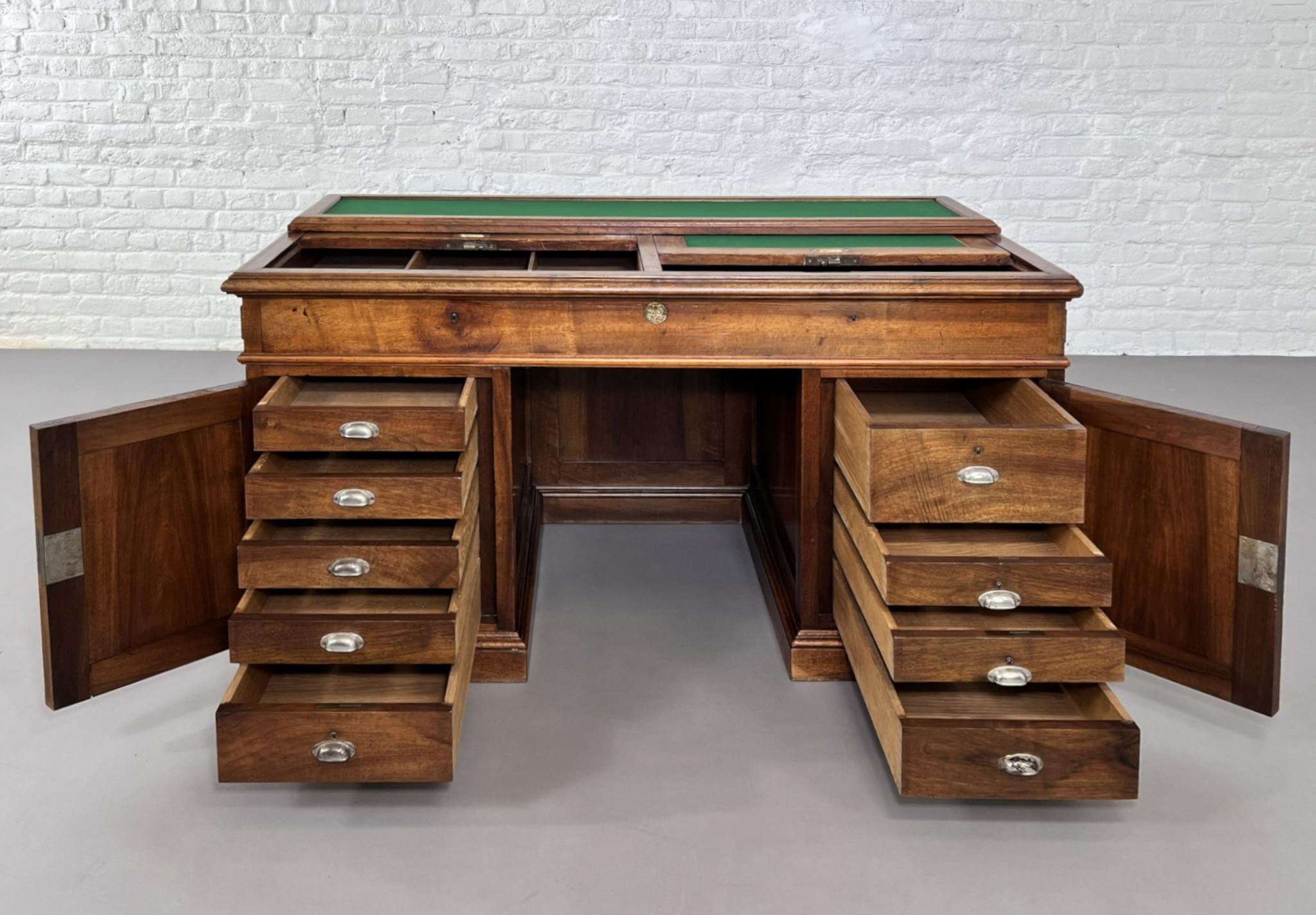 French Art Deco 1930s-1940s Design Maison Briotet Wood and Velvet Desk ...