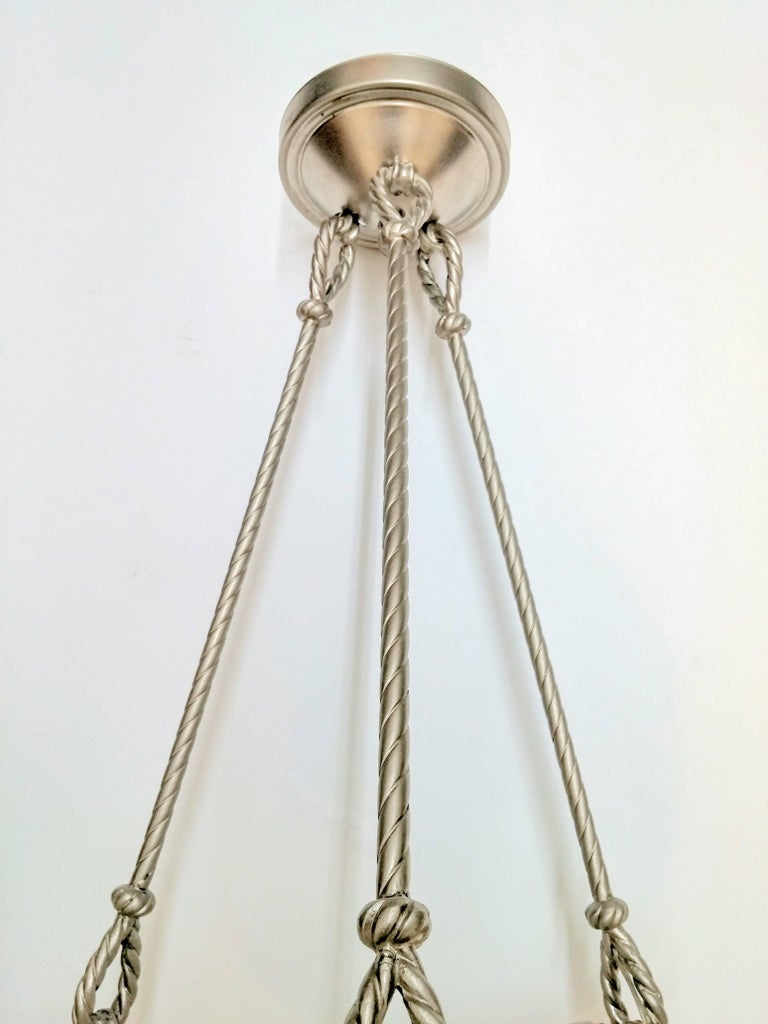 French Art Deco Rope Pendant Chandelier For Sale at 1stDibs